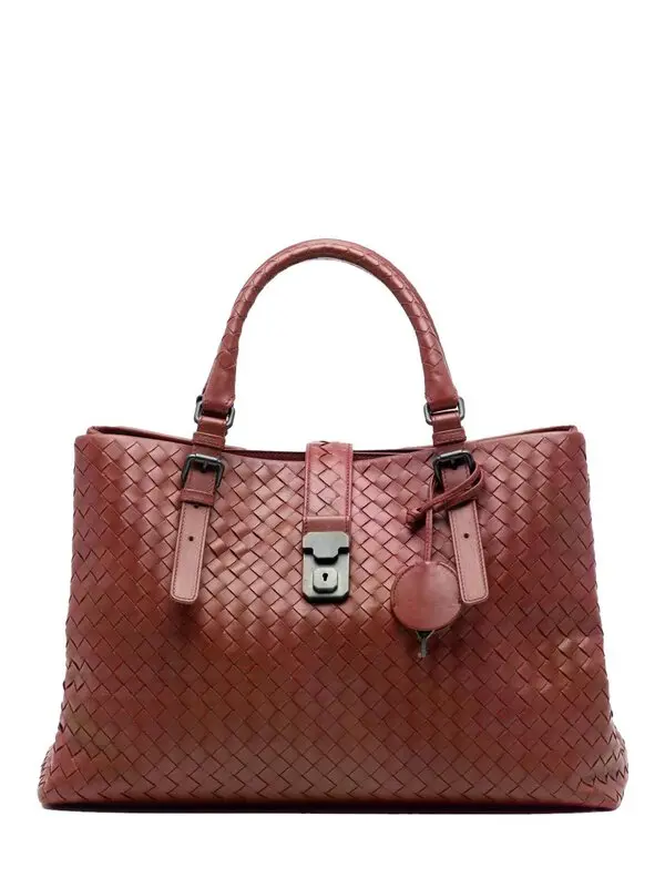 Bottega Veneta 2012-2026 Medium Nappa Intrecciato Roma Tote Bag - Red