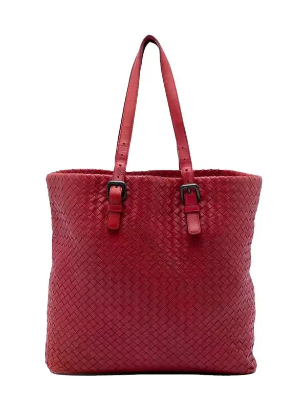 Bottega Veneta Nappa Intrecciato Tote Bag - Red