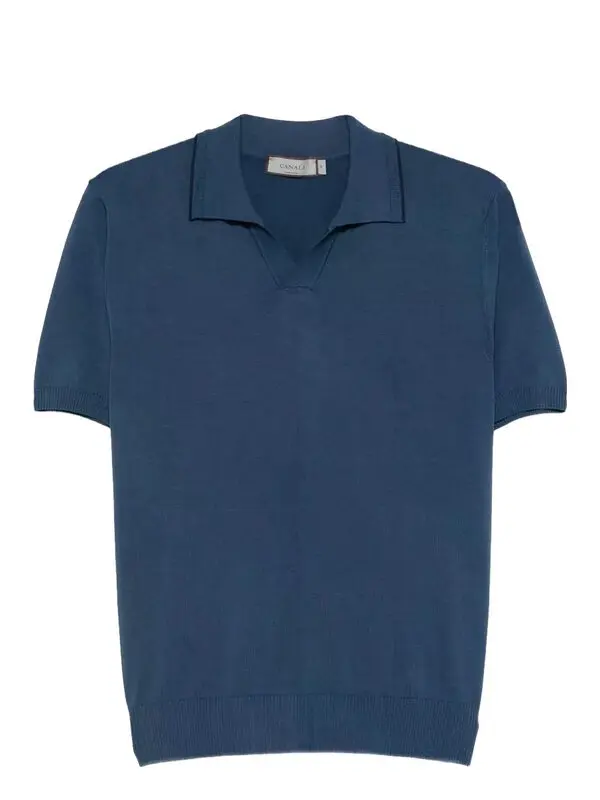Canali V-neck T-shirt - Blue