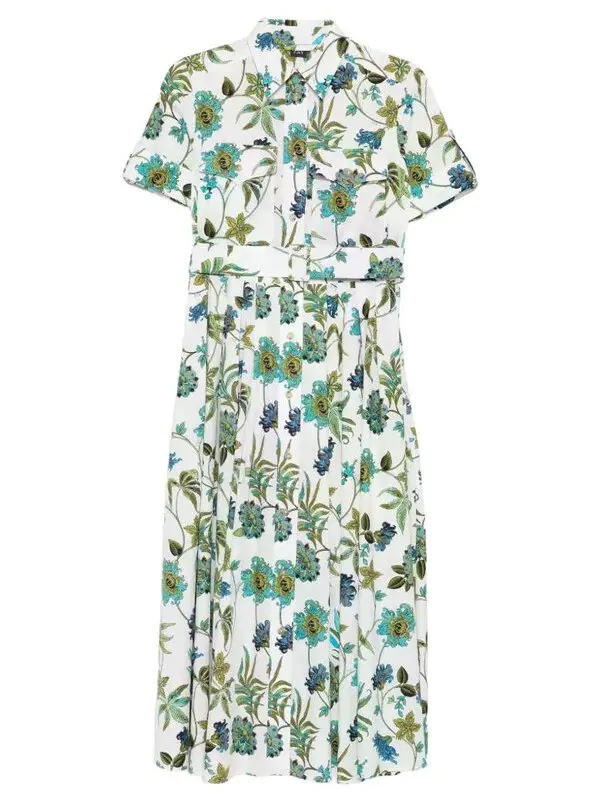 FAY Floral-patterned Dress - White