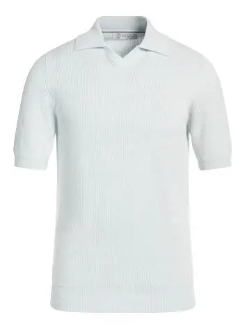 Brunello Cucinelli Apricot Cotton Knit Sweater - Blue