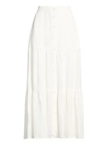 120% Lino Maxi Linen Skirt - White