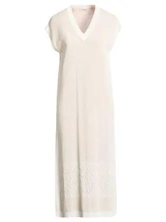 Agnona Midi Viscose Dress - White