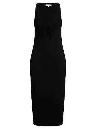 Joah Brown Midi Knit Bodycon Dress - Black