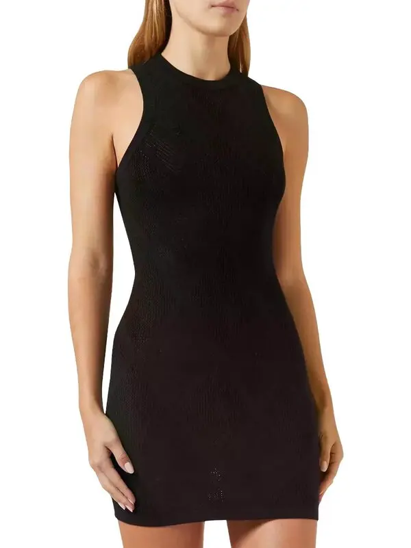 Kith Lyra Diamond Open-knit Mini Dress - Black