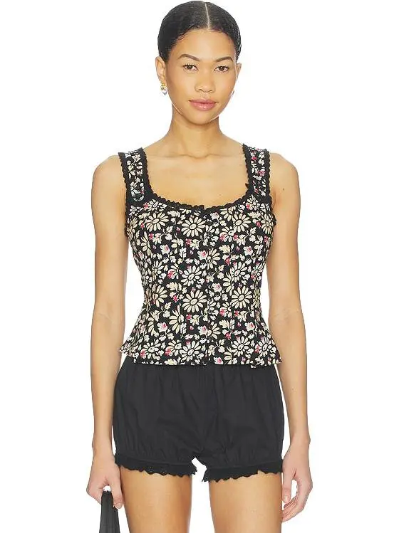 Free People Bridgette Corset Top - Black Combo