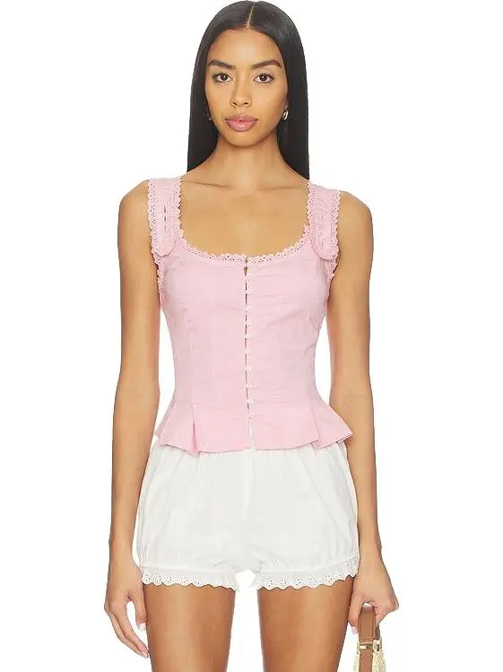 Free People Bridgette Corset Top - Pink Nectar
