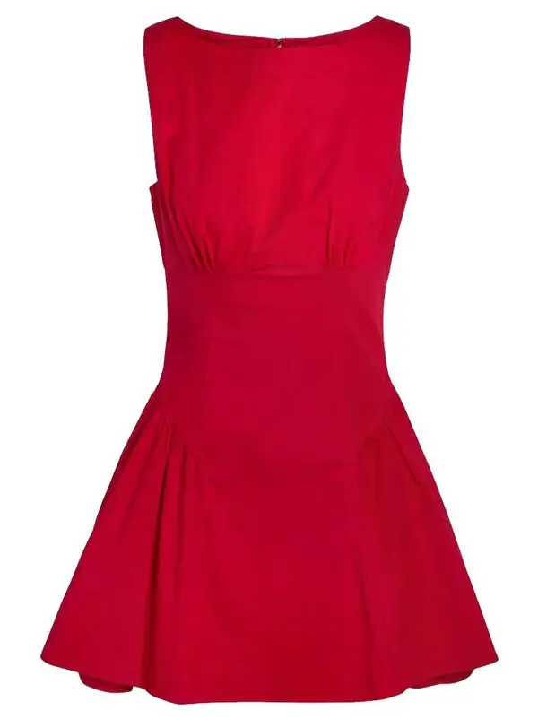 Staud Gwen Gathered Mini Dress - Red