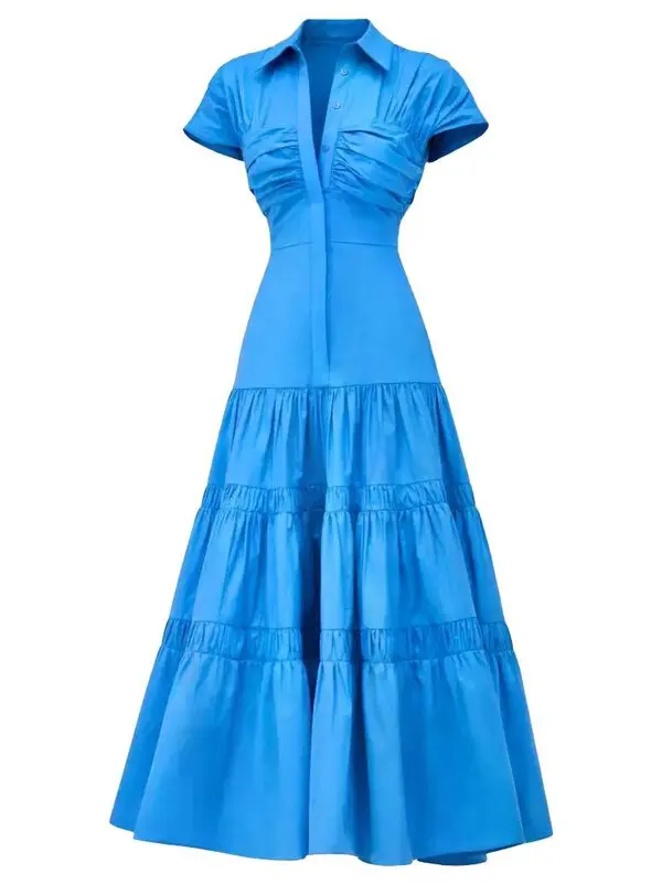 Alexis Carosini Ruffled Tiered Dress - Blue