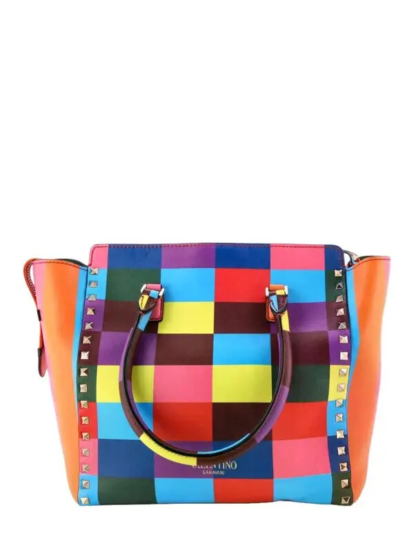 Valentino Garavani 1973 Rockstud Striped Small Tote Bag - Multicolour