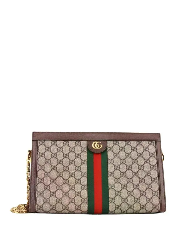 Gucci Ophidia Chain Gg Coated Canvas Medium Shoulder Bag - Brown