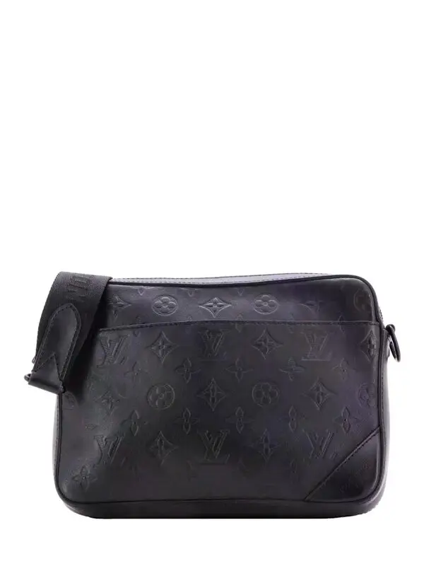 LOUIS VUITTON Duo Messenger Bag Monogram Shadow Leather - Black