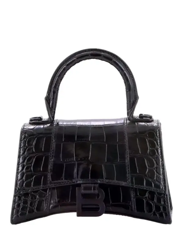 Balenciaga Hourglass Top Handle Xs Satchel - Black