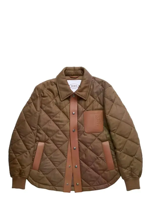 TOD'S Quilted Snap-button Jacket - Brown