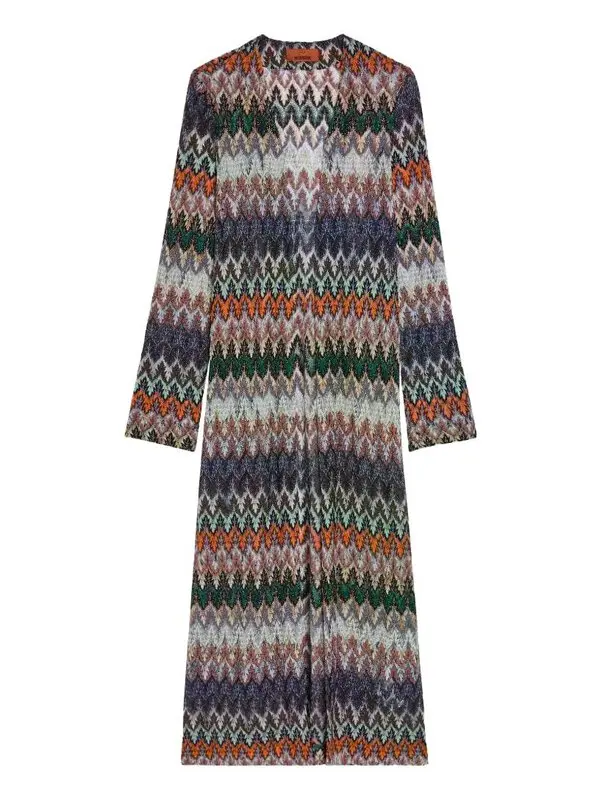 Missoni Chevron Fine-knit Coat - Blue