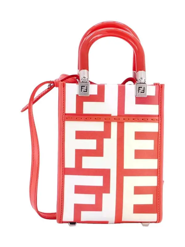 Fendi X Marc Jacobs Sunshine Shopper Tote Printed Mini Crossbody Bag - Red