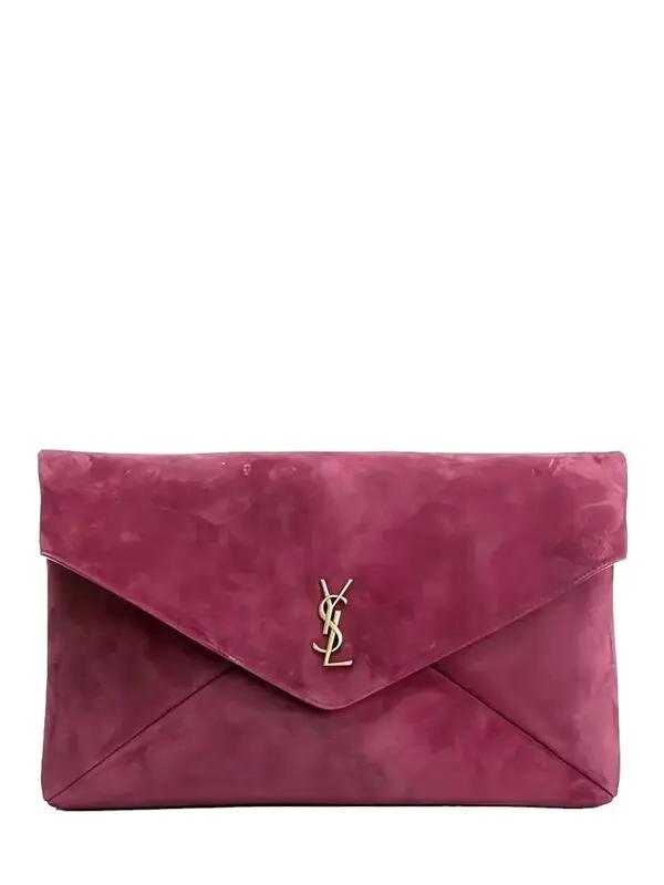 Saint Laurent Envelope Logo Clutch - Pink
