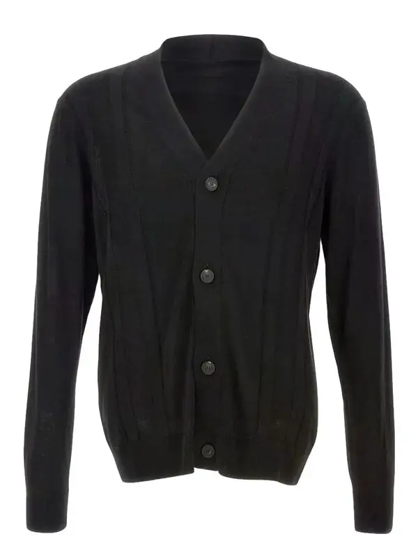 Tagliatore Moore V-neck Ribbed Cardigan - Black