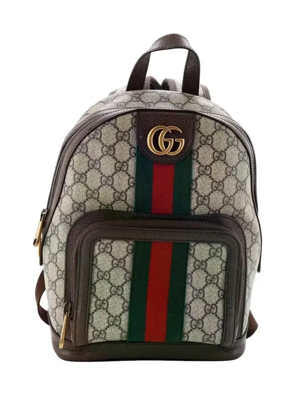 Gucci Ophidia Gg Coated Canvas And Leather Small Backpack - Brown