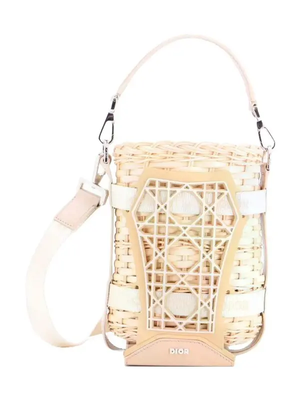Dior Sahara Basket Bag Wicker Raffia With Leather Bucket Bag - Neutrals