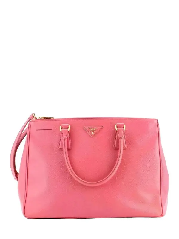 Prada Double Zip Lux Saffiano Leather Medium Tote Bag - Pink