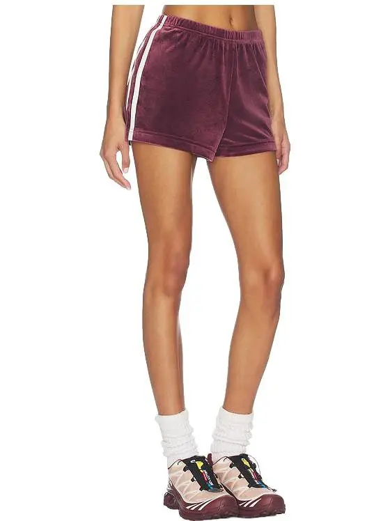Splits59 Heritage Velour Short - Dark Cherry & White