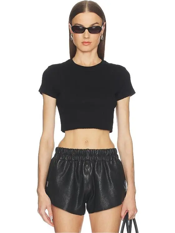 RE/DONE Cropped 60s Slim Tee - Black