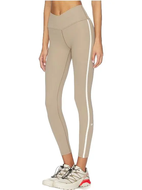 Splits59 Mia Rigor Stripe Legging - Latte & White