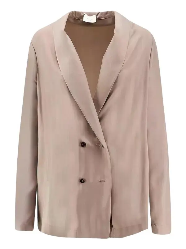 ALYSI Shawl-lapel Double-breasted Blazer - Neutrals