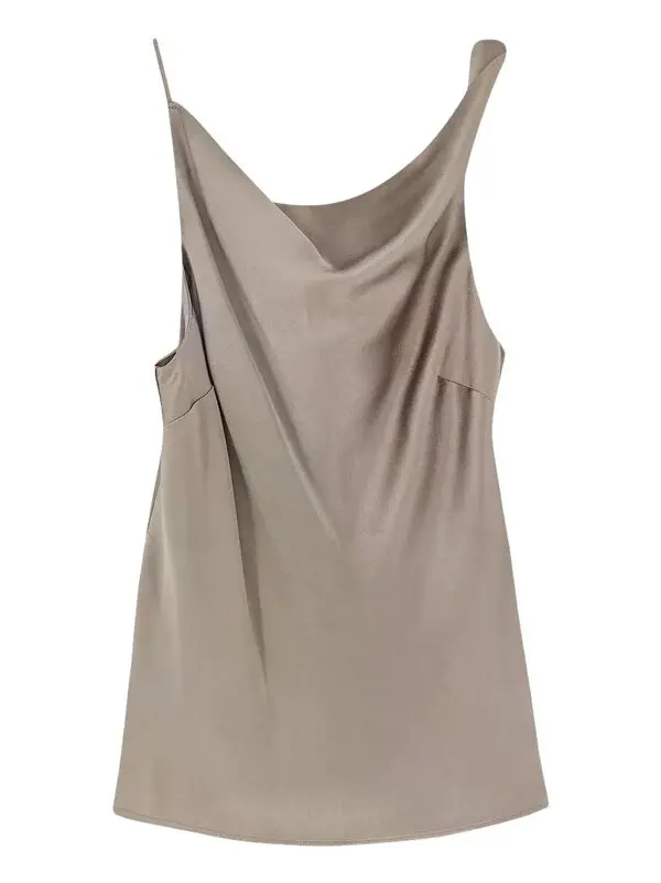 ALYSI Sleeveless Top With Asymmetric Construction - Neutrals
