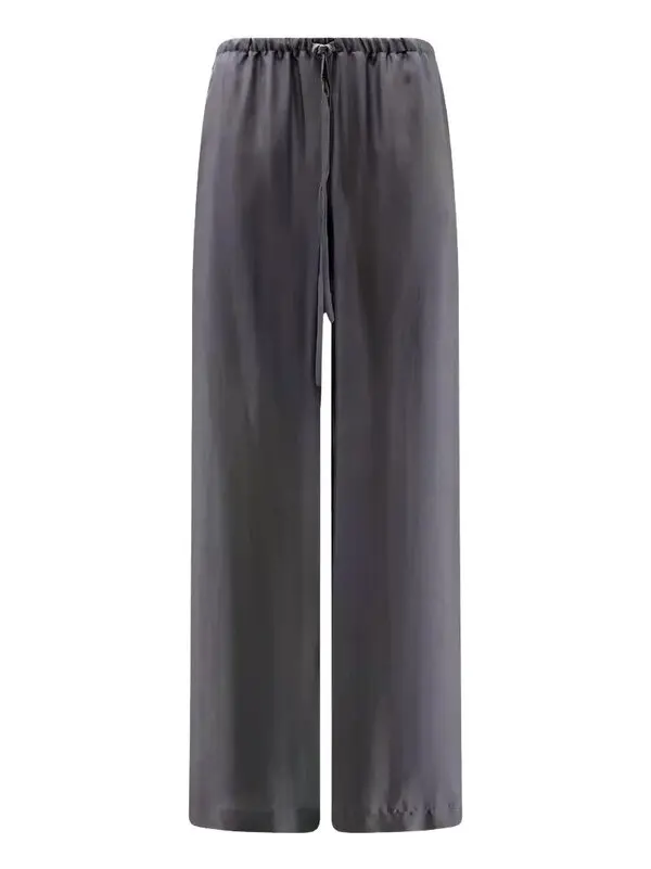 ALYSI Silk Wide Leg Trousers - Grey