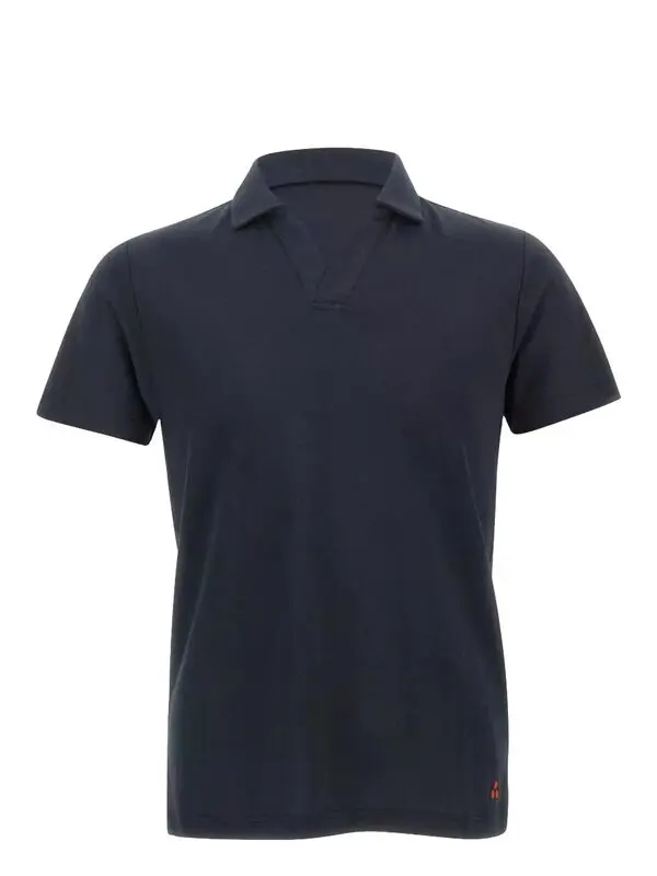 Peuterey V-neck Logo Polo Shirt - Blue