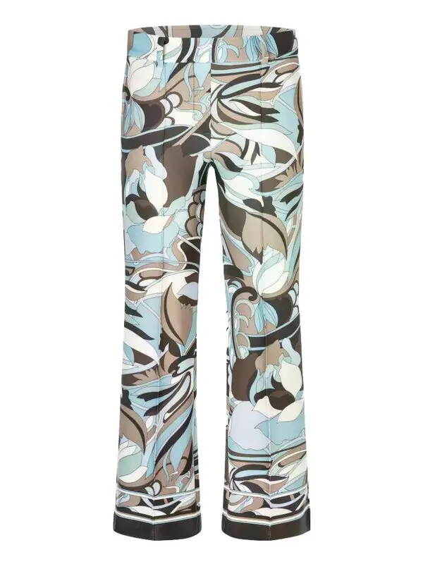 CAMBIO Francoise Abstract-print Trousers - Blue