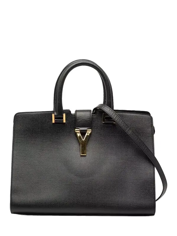 Saint Laurent Small Textured Leather Cabas Chyc Satchel - Black