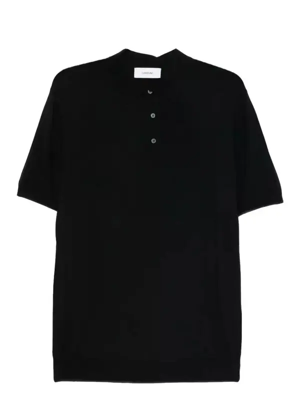 LARDINI Buttoned Polo Shirt - Black