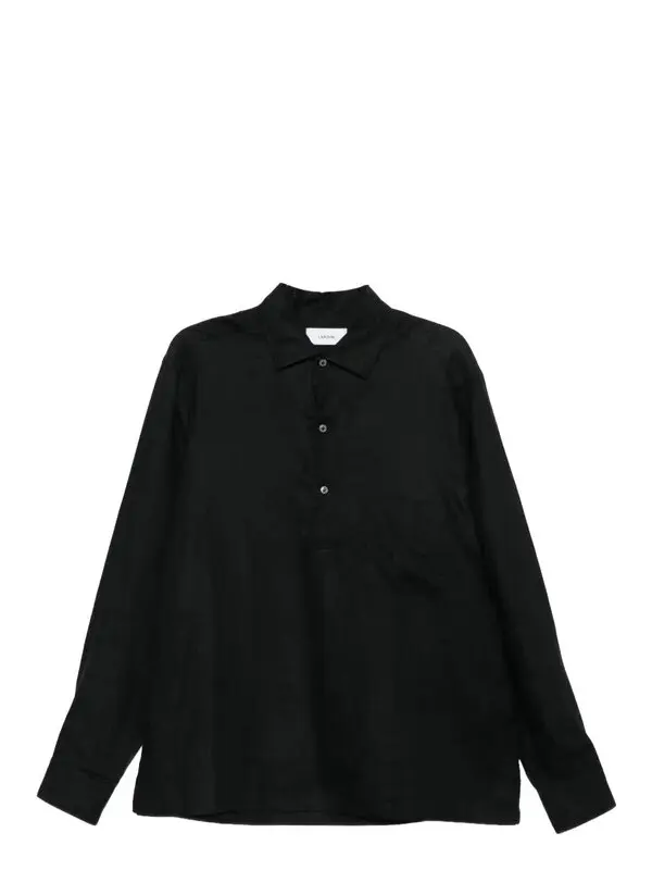LARDINI Pocket Button Shirt - Black