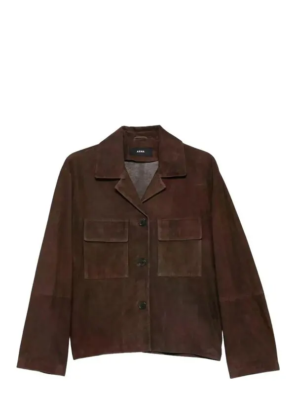 ARMA Flore Flap-pocket Suede Jacket - Brown