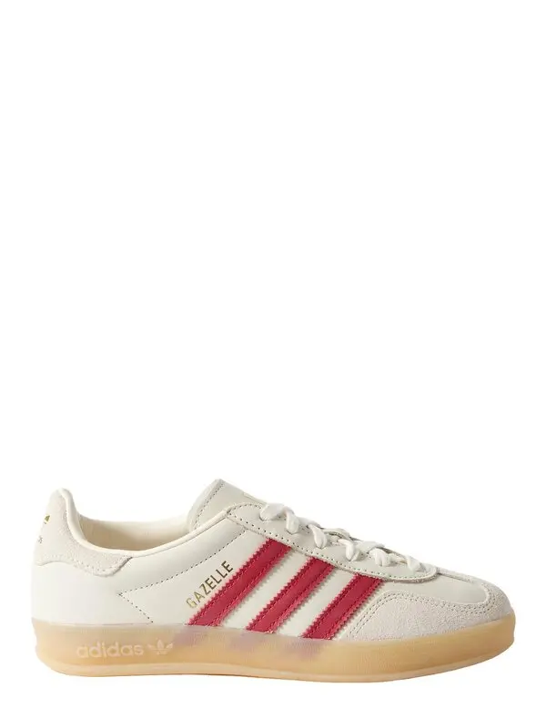 ADIDAS ORIGINALS Gazelle Indoor Suede-trimmed Leather Sneakers - Neutrals