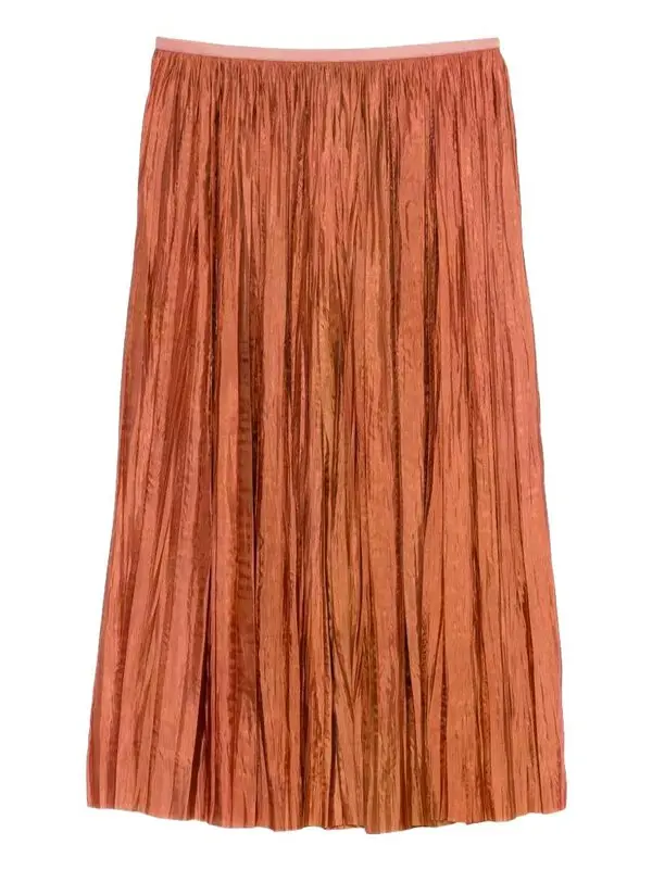 ROBERTO COLLINA Pleated Midi Skirt - Orange