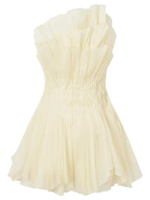 Aje Nisha One-shoulder Tiered Mini Dress - Yellow