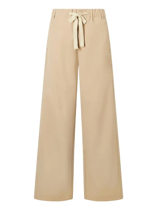SANDERLAK Twill Wide-leg Pants - Neutrals