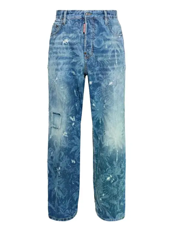 Dsquared2 Palm-print Jeans - Blue