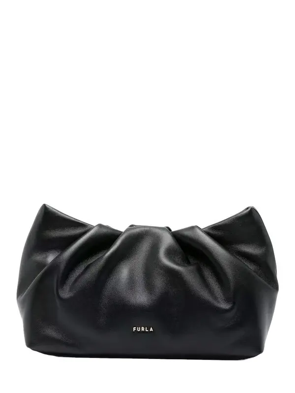 Furla Mini Delia Gathered Clutch - Black