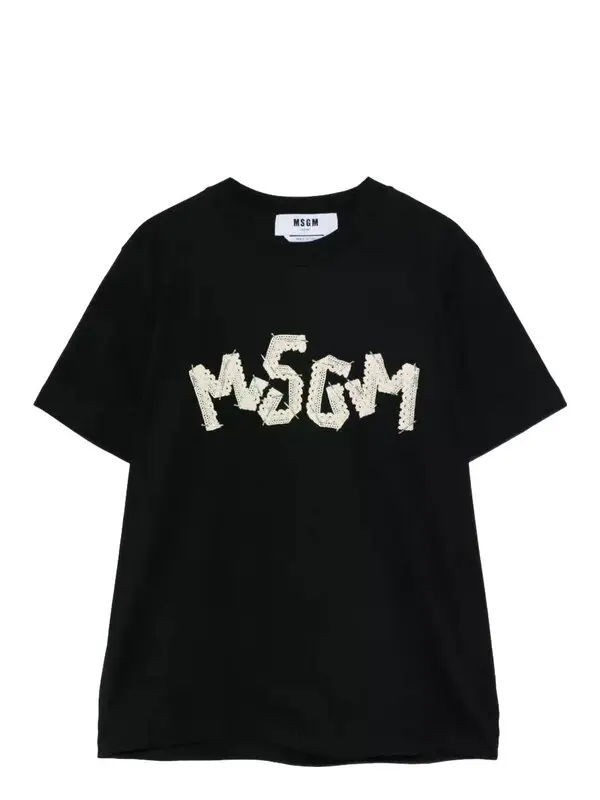 MSGM Lace Logo T-shirt - Black