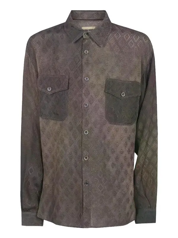 UMA WANG Buttoned Diamond Shirt - Brown