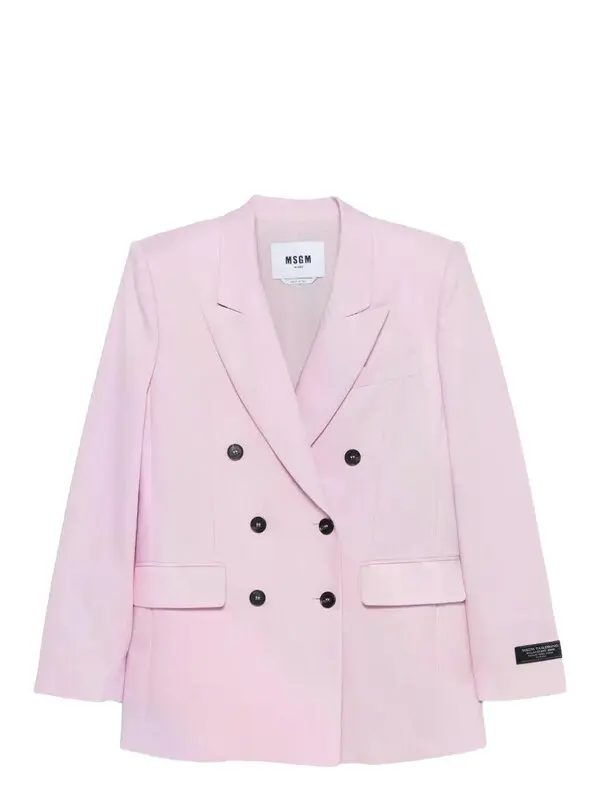 MSGM Double-breasted Notched Lapel Jacket - Pink