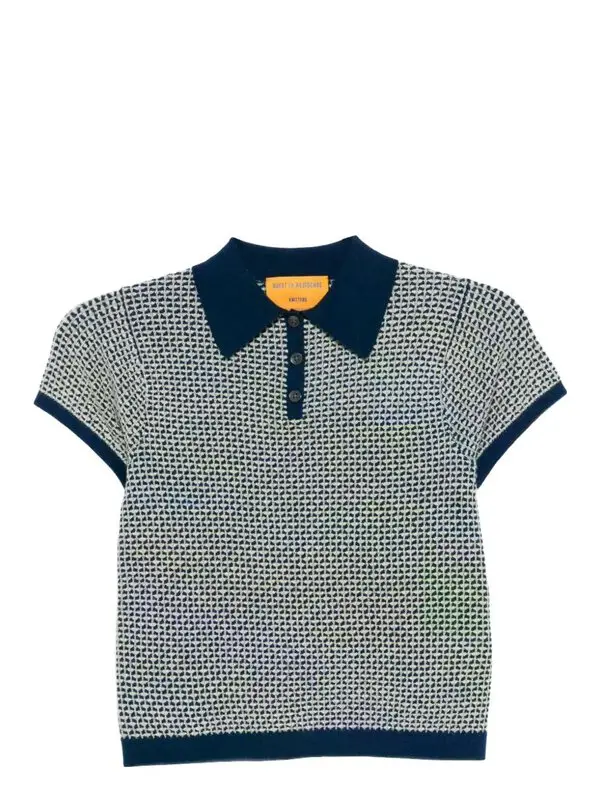 Guest In Residence Pique Buttoned Short-sleeve Polo Shirt - Blue