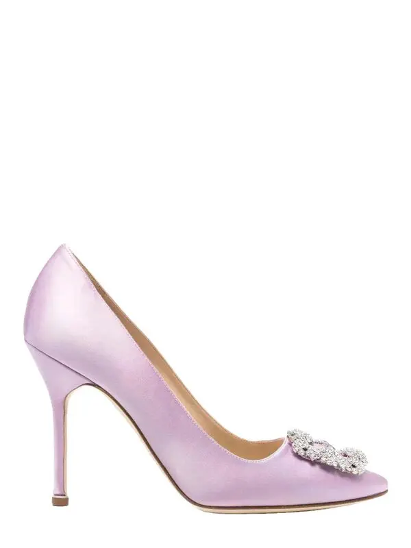 Manolo Blahnik Hangisi Crystal-embellished Pumps - Purple