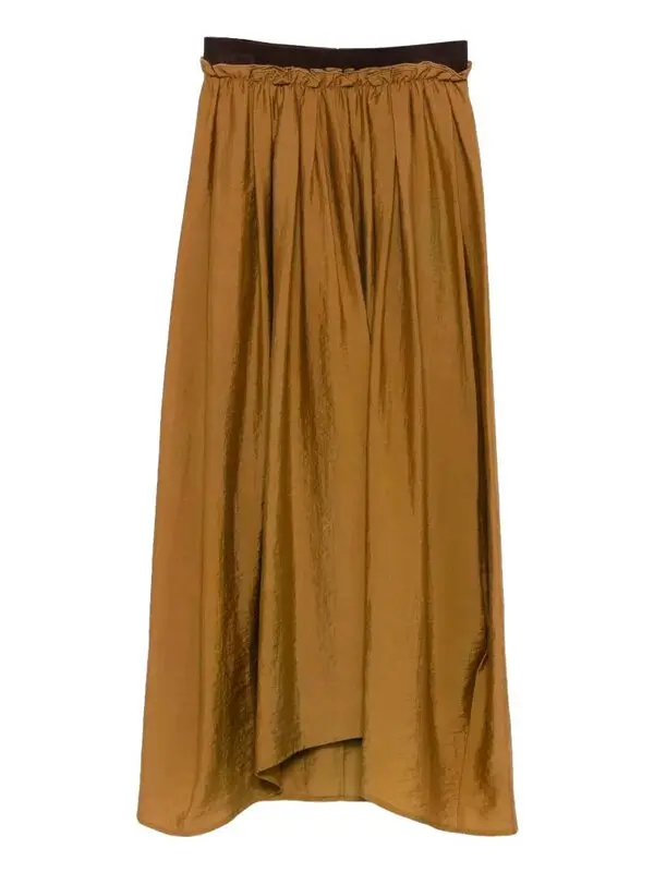 TELA Gathered Zip-fastening Skirt - Brown