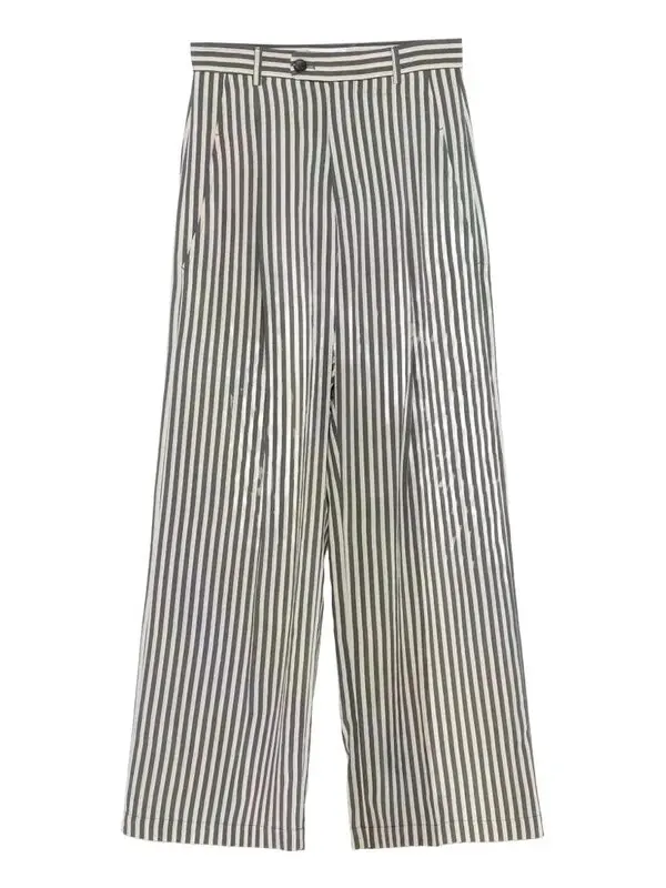 TELA Striped Button-fastening Trousers - Grey